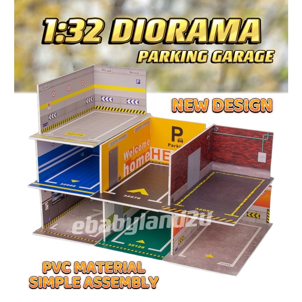 1:32 Diorama Parking Garage Die Cast Model Display Lot PVC Material ...