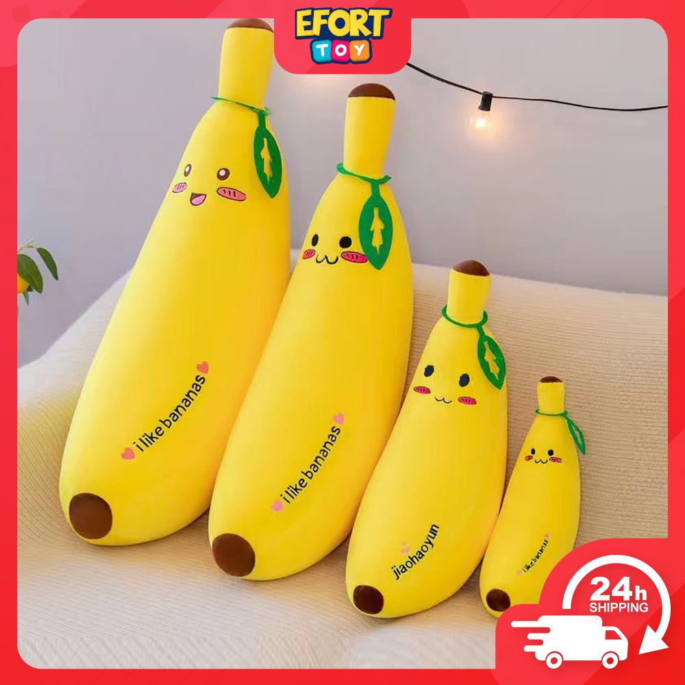 EFORT.TOYS Banana Doll Plush Toy Long Banana Pillow Stuffed Toy Patung ...