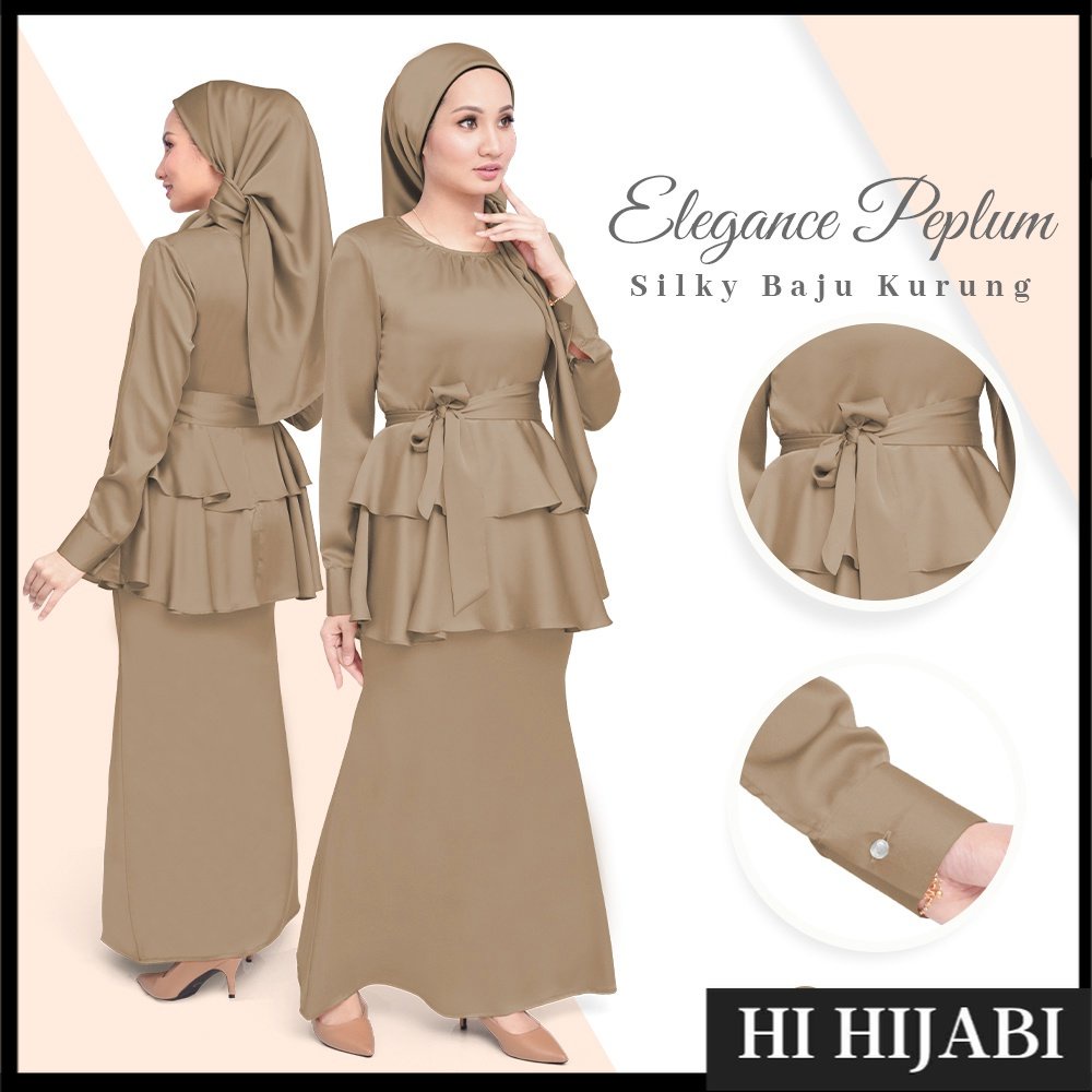 BAJU KURUNG PEPLUM / PEPLUM / KURUNG PEPLUM SATIN SILY FINISH TAK PANAS ...