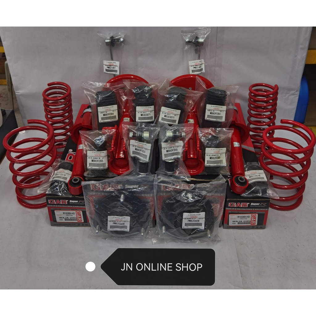 GAB Super R Absorber Heavy Duty Front & Rear+Sport Spring+Abs Mtg+Abs ...