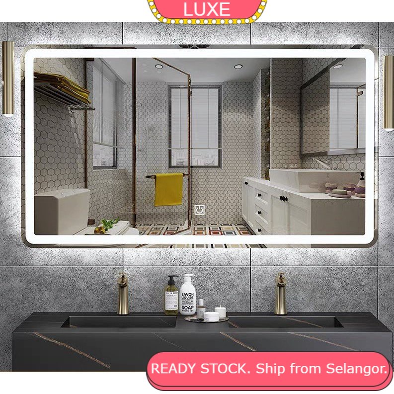 LUXE Rectangle Mirror LED Wall Mirror Bathroom Vanity Mirror LED Makeup ...