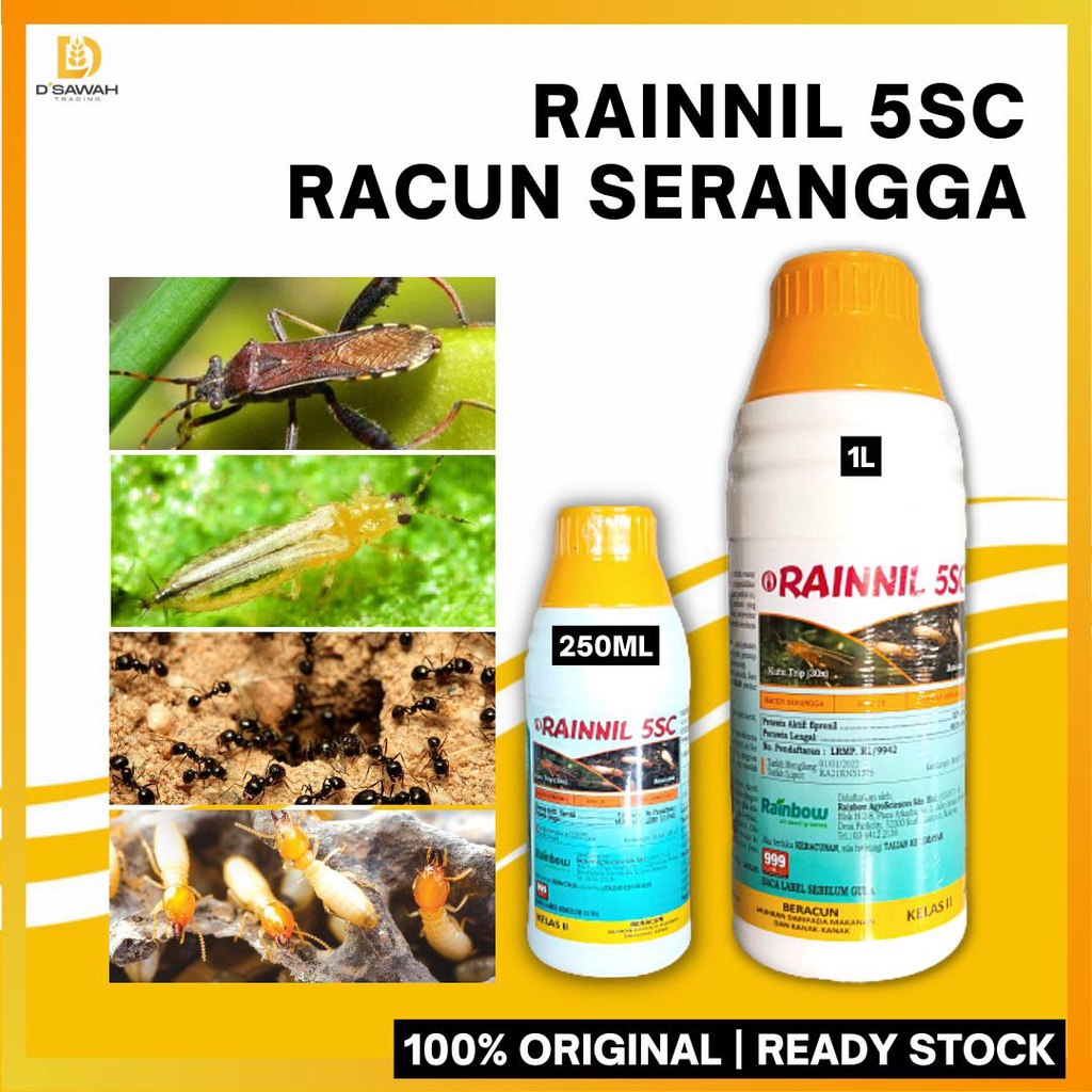 Racun Kesing RAINNIL 5SC Serangga Perosak Anai-Anai Ulat Trip Semut ...