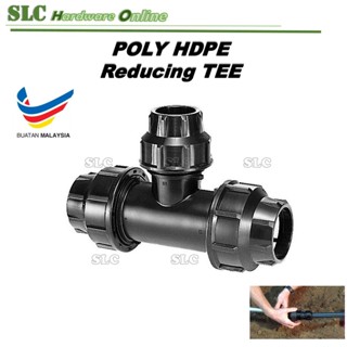 HDPE Poly Pipe Fittings Connector Reducing TEE 63MM x 25MM Penyambung ...