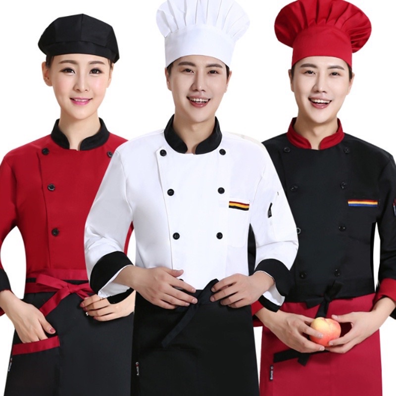 Chef Uniform Chef Clothes Baju Chef Chef Apron Chef Hat Hotel ...