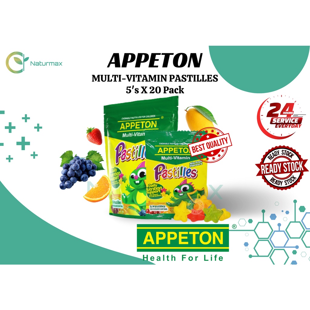 [READY STOCK] Appeton Multi-Vitamin Pastilles (1PACK x 5's) | Shopee ...