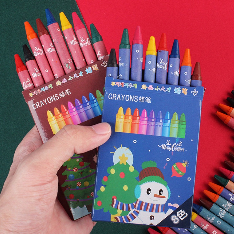 Christmas Crayons with Gift Box 2023 New Year Coloring Non-Toxic Xmas ...