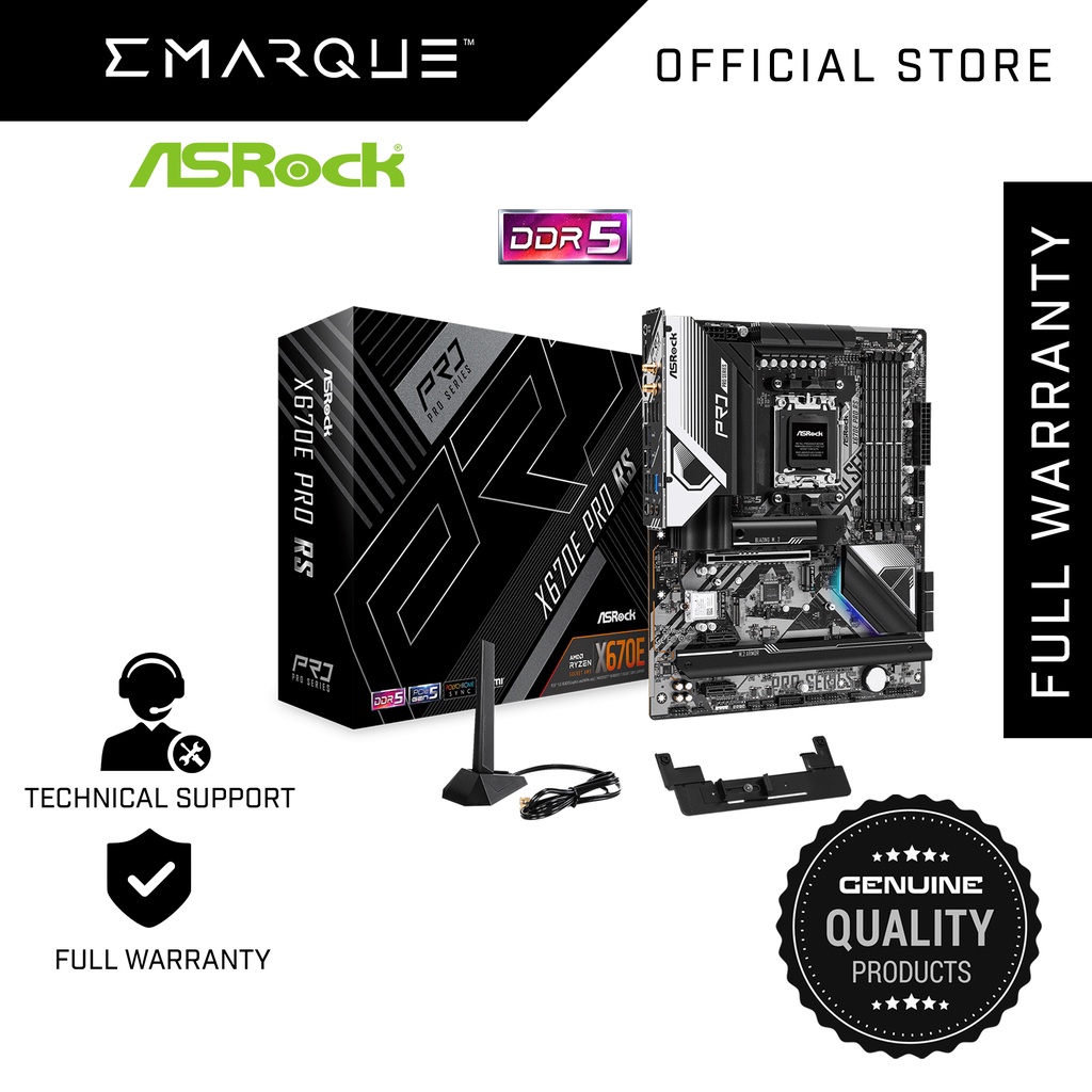 // ASRock X670E Pro RS — AM5 DDR5 AMD Ryzen PC Motherboard // | Shopee ...