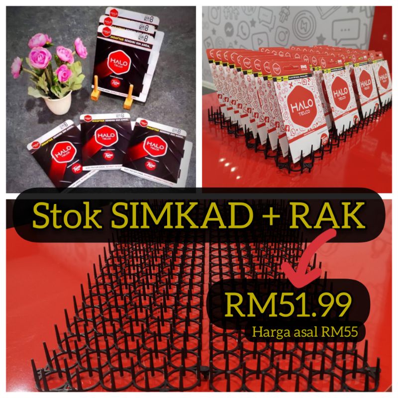 JIMAT!! Restok Simkad (10pcs) + 1 Set Rak Simkad [Khas Dealer Halo ...