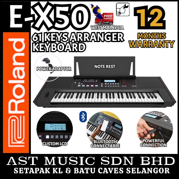 Roland E-X50 61 Keys Arranger Portable Keyboard with Bluetooth / EX50 ...