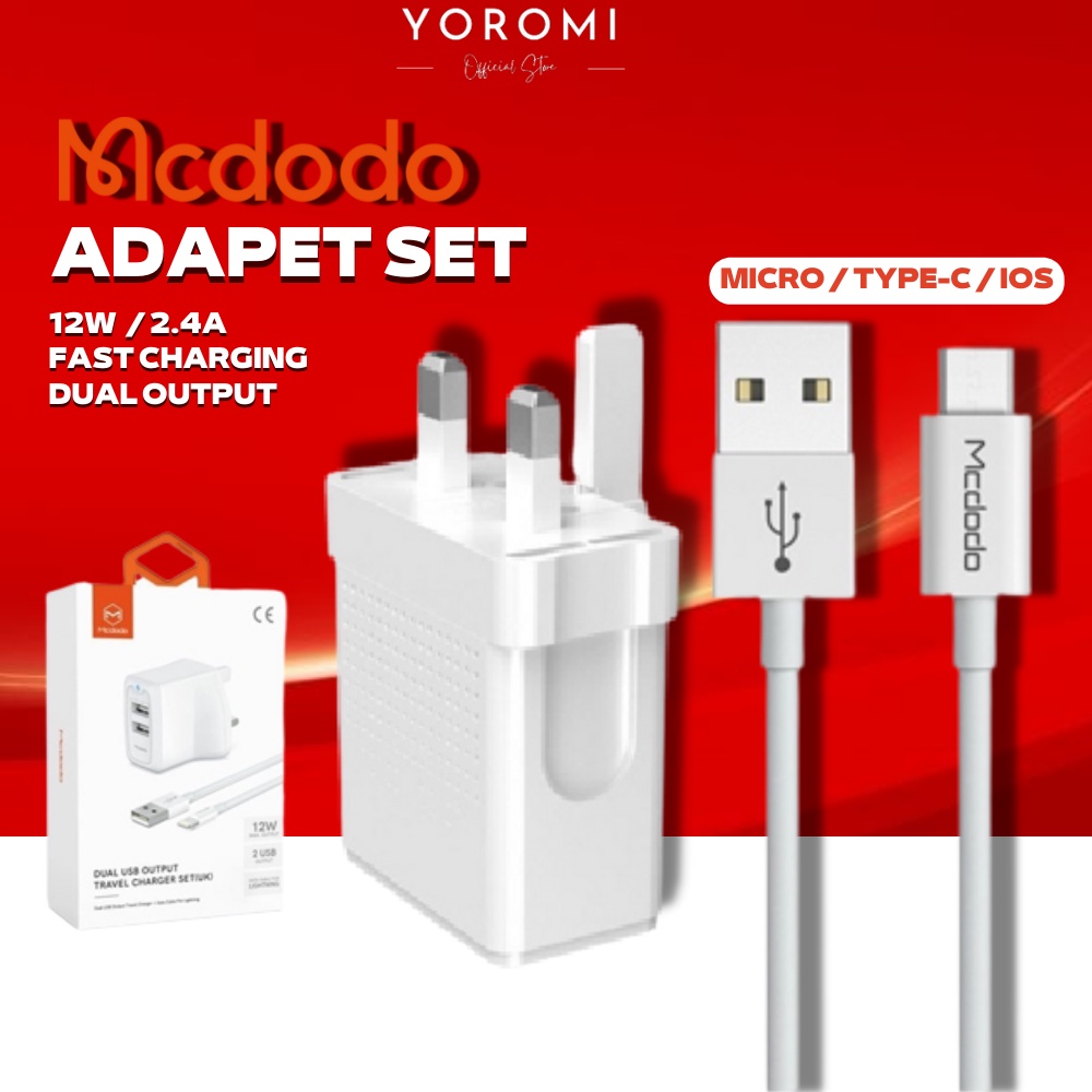 Original Mcdodo 12W Faster Charger adapter plug Dual USB port 2.4A fast ... Original Mcdodo 12W Faster Charger adapter plug Dual USB port 2.4A fast ...