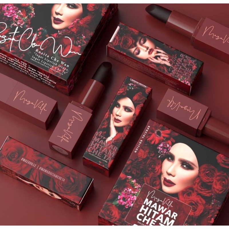 Lipstick Mawar Hitam Che Ta Black Rose Che ta Gincu Merah Halal Sah ...