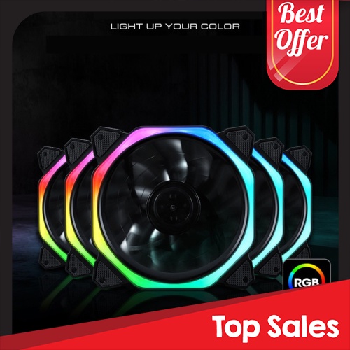 [Ready Stock] RGB LED Adjustable PC Cooling Fan 120mm With Remote ...