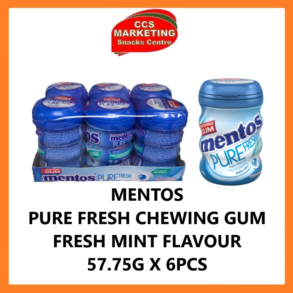CCS Mentos Pure Fresh Chewing Gum Sugarfree Fresh Mint Flavour ( 57.75g ...