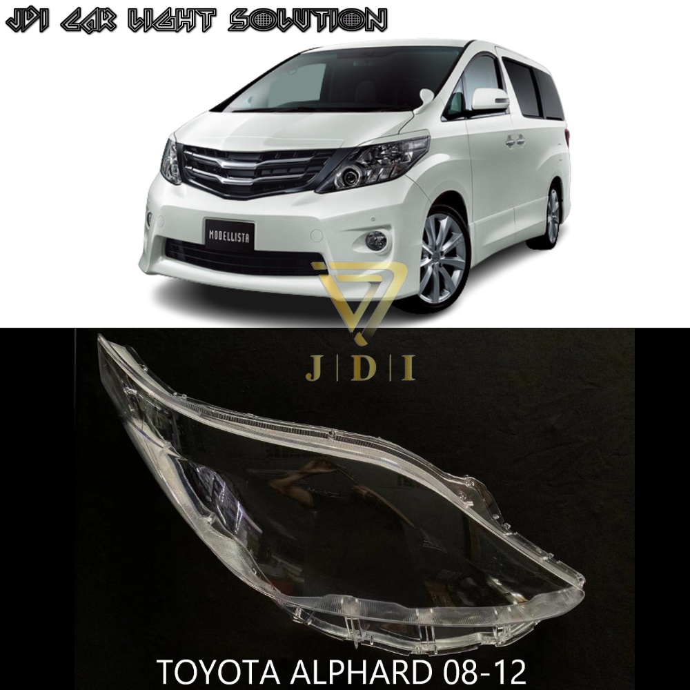 TOYOTA Alphard 08 09 10 11 12 HEAD LAMP COVER HEAD LIGHT COVER LENS ...