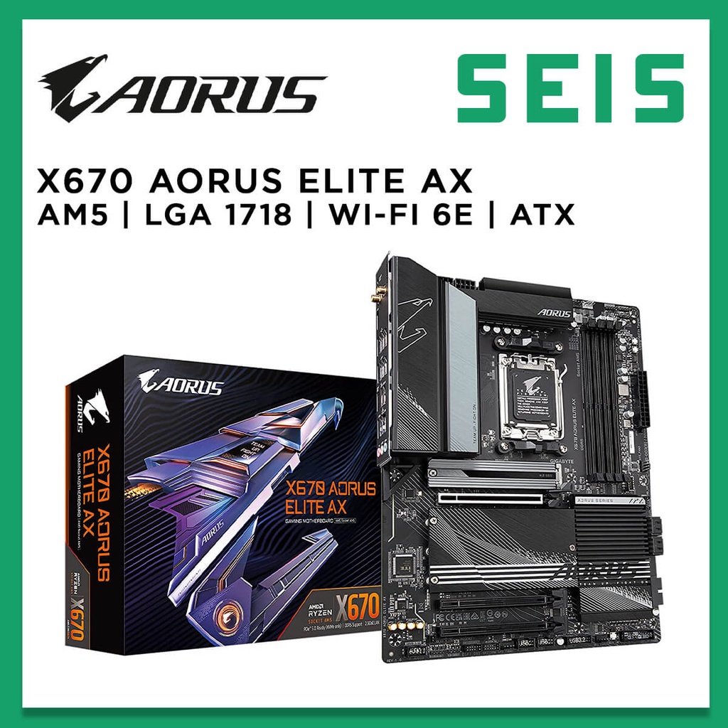 GIGABYTE X670 AORUS ELITE AX AMD AM5 X670 WIFI 6E ATX MOTHERBOARD DDR5 ...