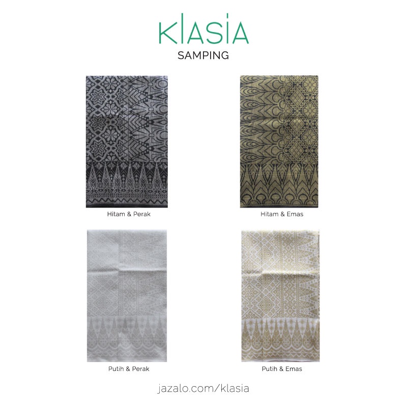 KLasia Basic Samping - Nikah Kahwin Wedding - Black White Cream Silver ...