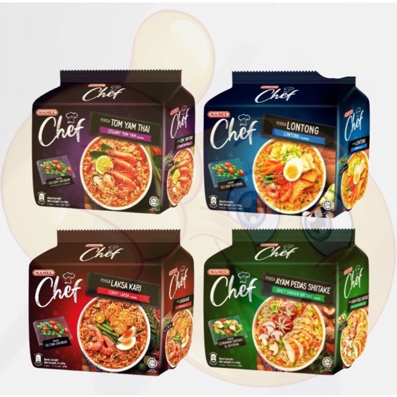 Mamee Chef Instant Noodles Curry Laksa/ Tomyam/ Spicy Chicken Shitake ...
