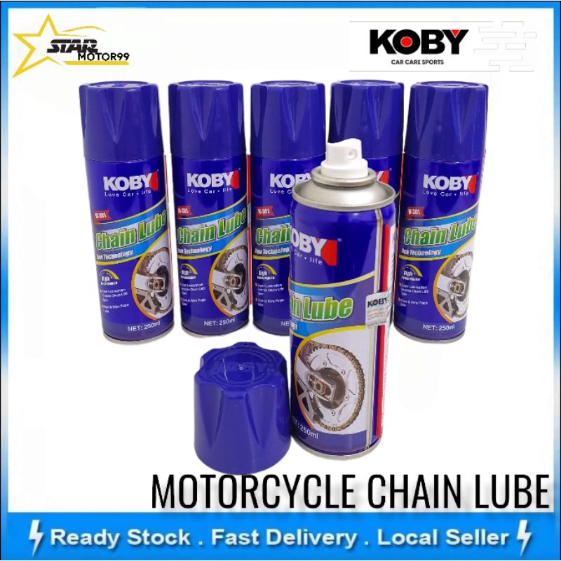 ORIGINAL KOBY MOTORCYCLE CHAIN LUBE 250ML CHAIN & WIRE PIPE LUBE ...