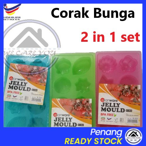 Wecareyou20 2PCS Jelly Pudding Mould Tray Acuan Agar Chocolate Mould ...