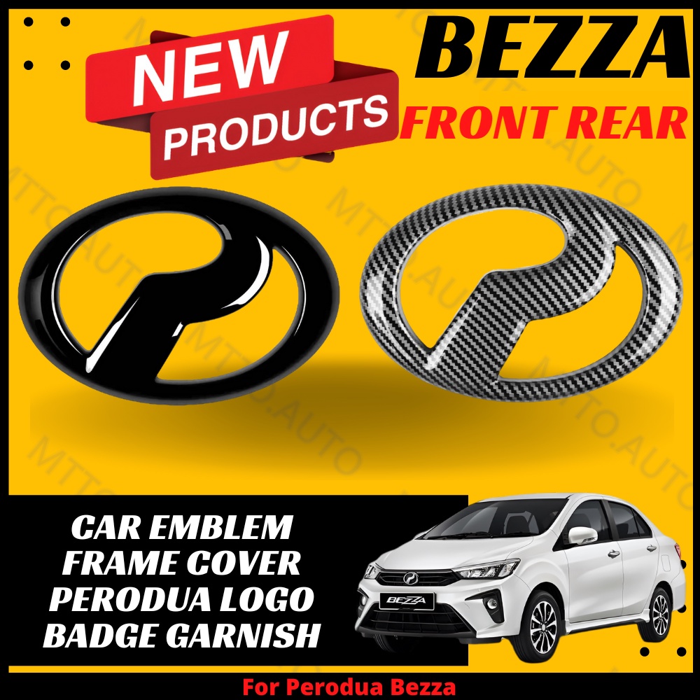 MTTO Perodua Bezza Exterior Car Emblem Frame Cover Perodua Logo Badge ...