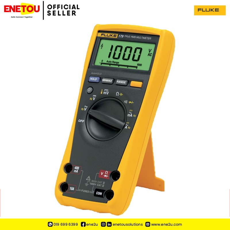 FLUKE 179 TRUE RMS DIGITAL MULTIMETER CAT III 1000V, CAT IV 600V ...