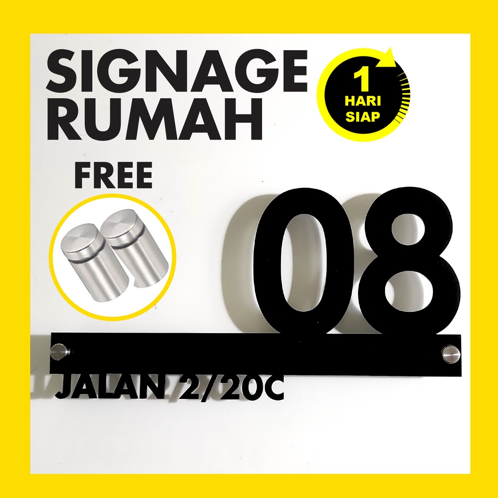 SIGNAGE RUMAH | HOME SIGNAGE CUSTOM | SIAP DALAM 24 JAM | Shopee Malaysia