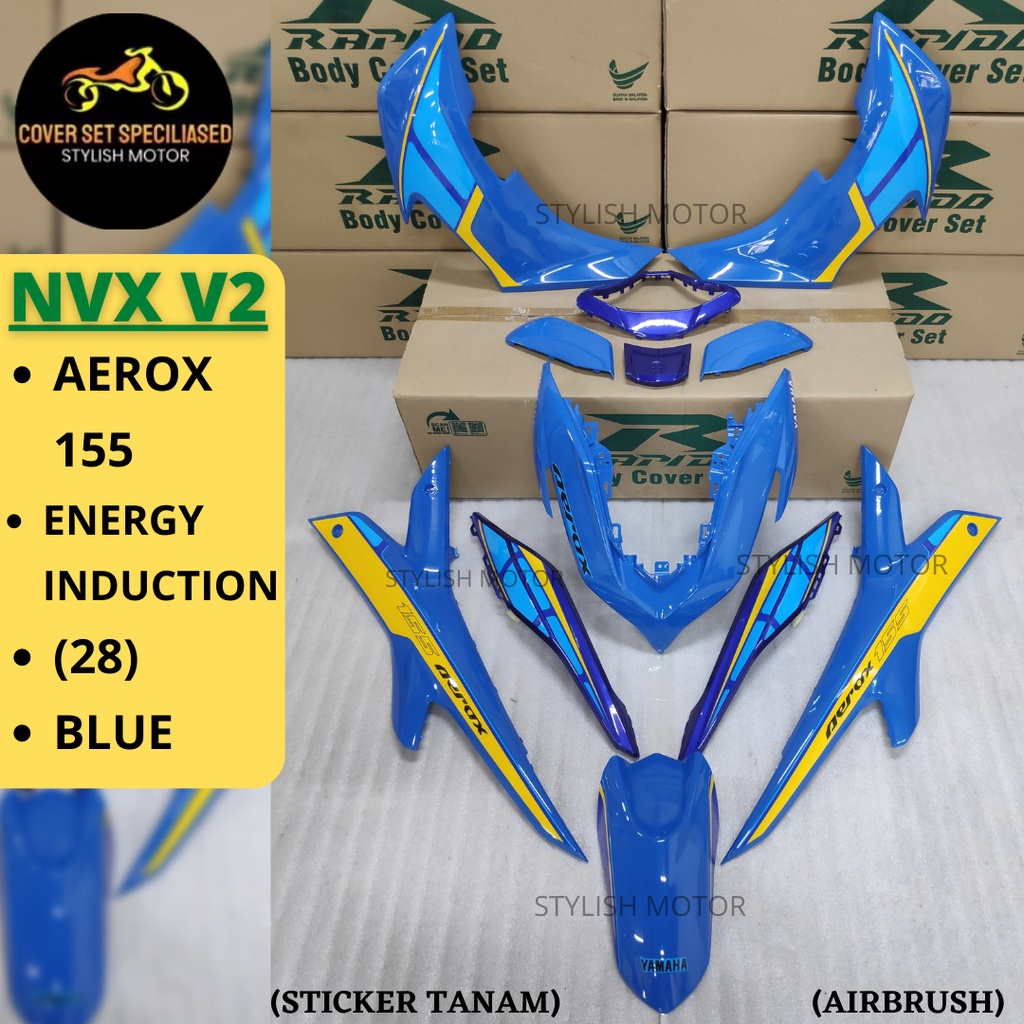 (STICKER TANAM/AIRBRUSH) RAPIDO COVER SET YAMAHA NVX V2 AEROX-155 ...