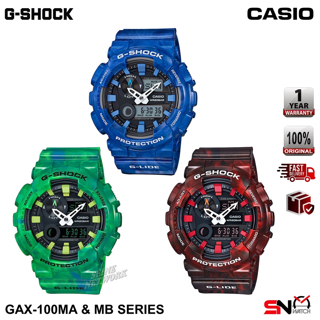 Casio G-Shock GAX-100MA GAX-100MB G-LIDE Series Marbled Color Analog ...