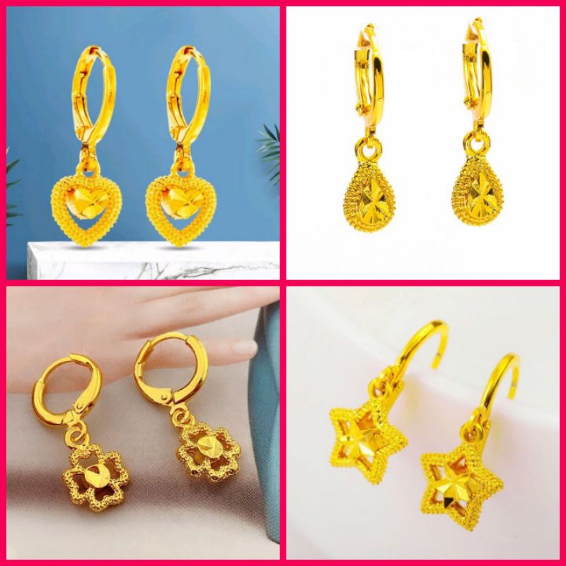 🌟24K Emas Korea🌟Subang Telinga Subang Star /Love /Bunga #G06 F01 N01 ...