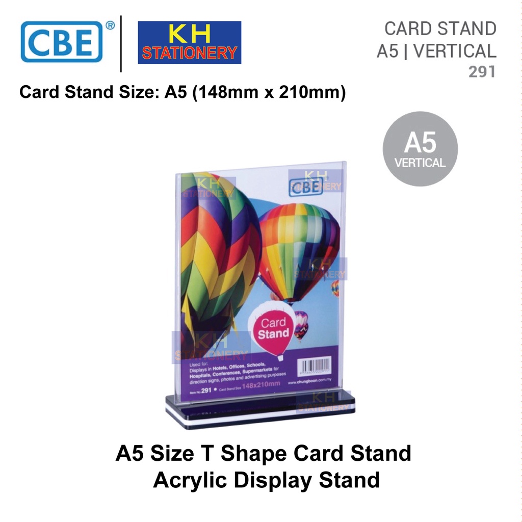 CBE A5 T Shape Card Stand / Acrylic Display Stand / Acrylic Double ...