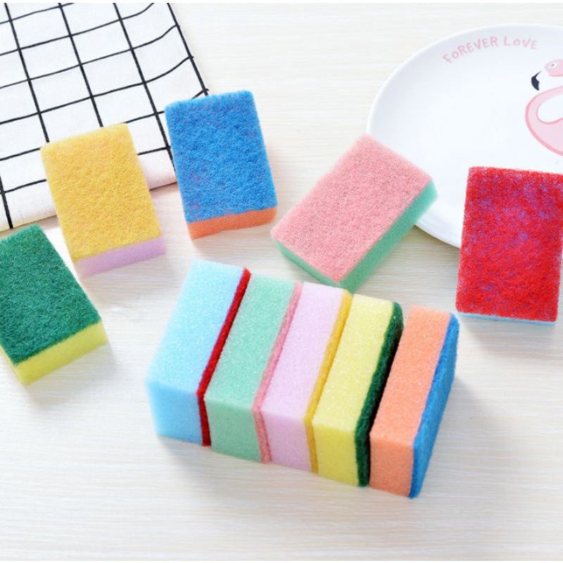 Colourful Scouring Sponge / Span Mencuci Pinggan (Random Colour ...