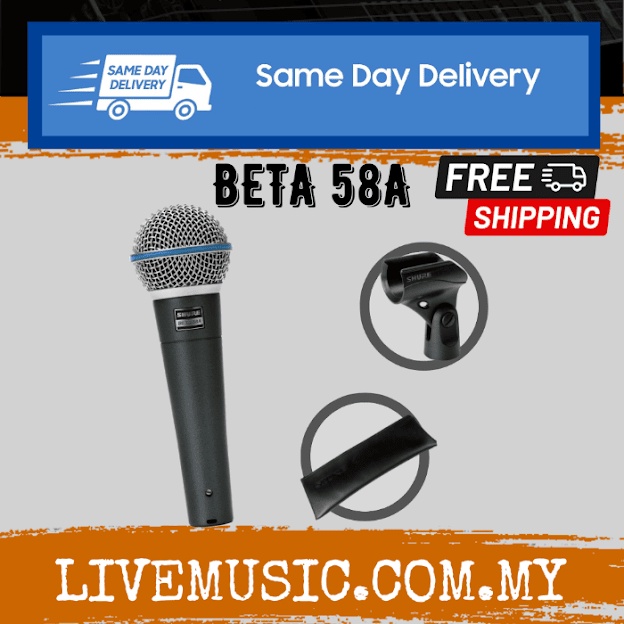 Shure BETA 58A Supercardioid Dynamic Vocal Microphone ( BETA-58A ...