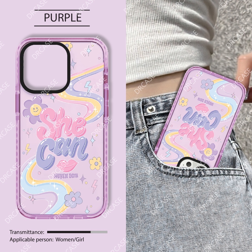 DRCASE Iphon Casing Cute Purple Rainbow Design She Can Casetif Phone ...