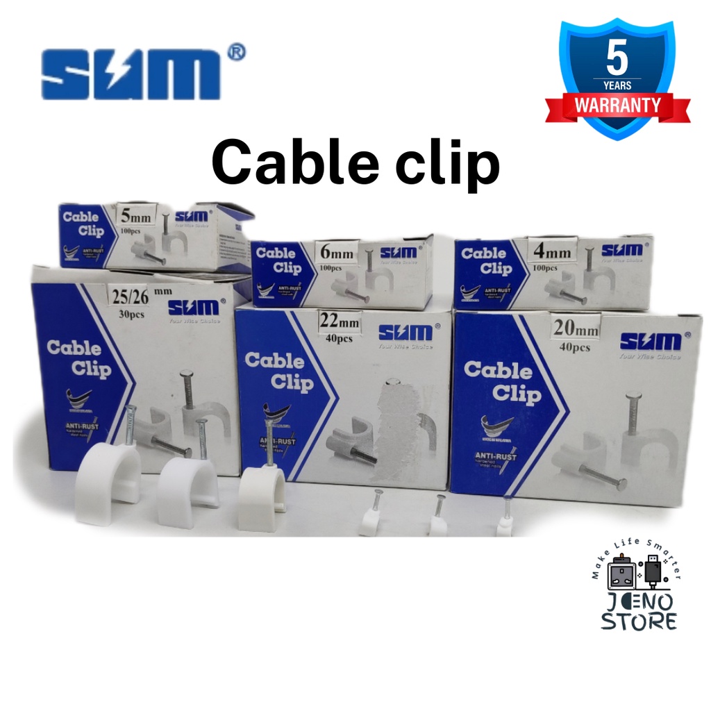 SUM cable clip 4 to 26mm Box or Poly Packing | Shopee Malaysia