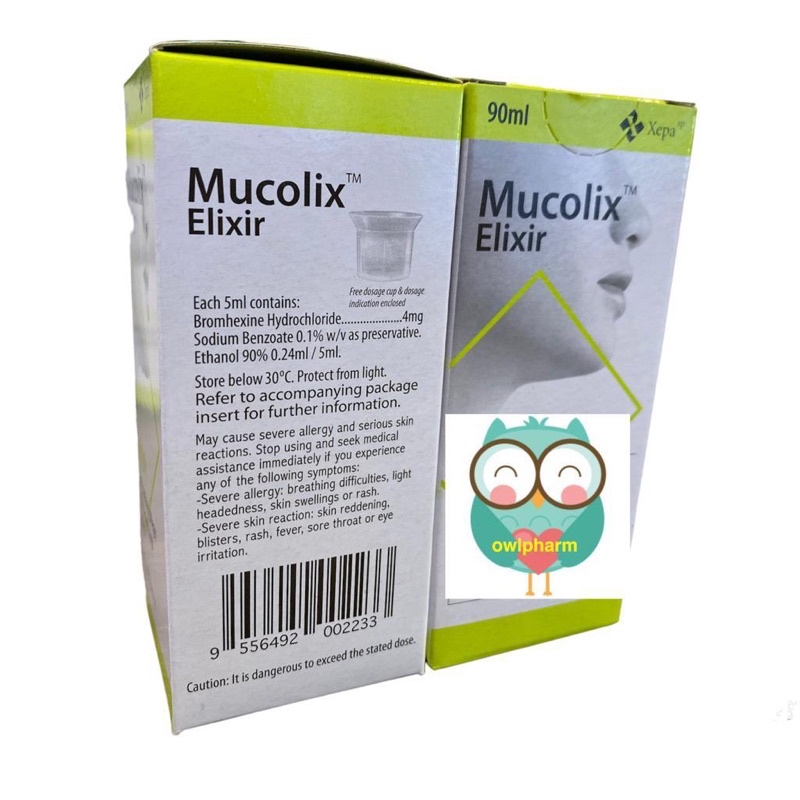 Mucolix Bromhexine Hydrochloride 4mg/5ml Elixir For Stubborn Phlegm ...