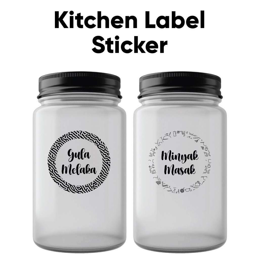 Sticker Label Dapur / Kitchen Label Sticker / Sticker Style Font ...