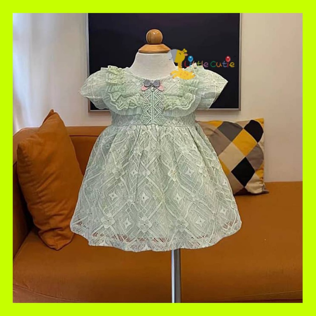 Little Cutie BGD60 Newborn Baby Girl Gown Baby Girl Lacey Dress (Gaun ...