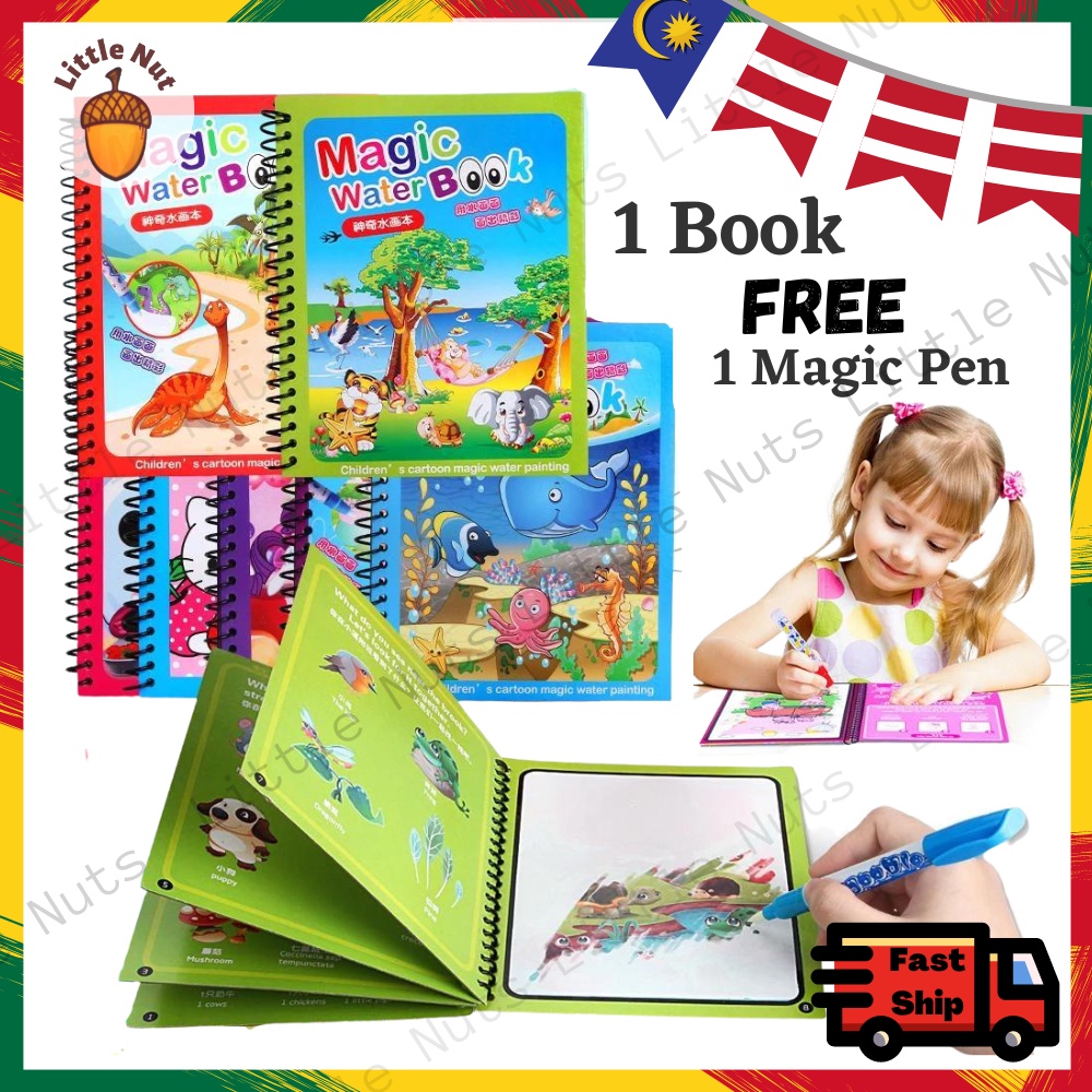💝1 Book FREE 1 Magic Pen💝 Magic Color Book Children stationery Creative ...