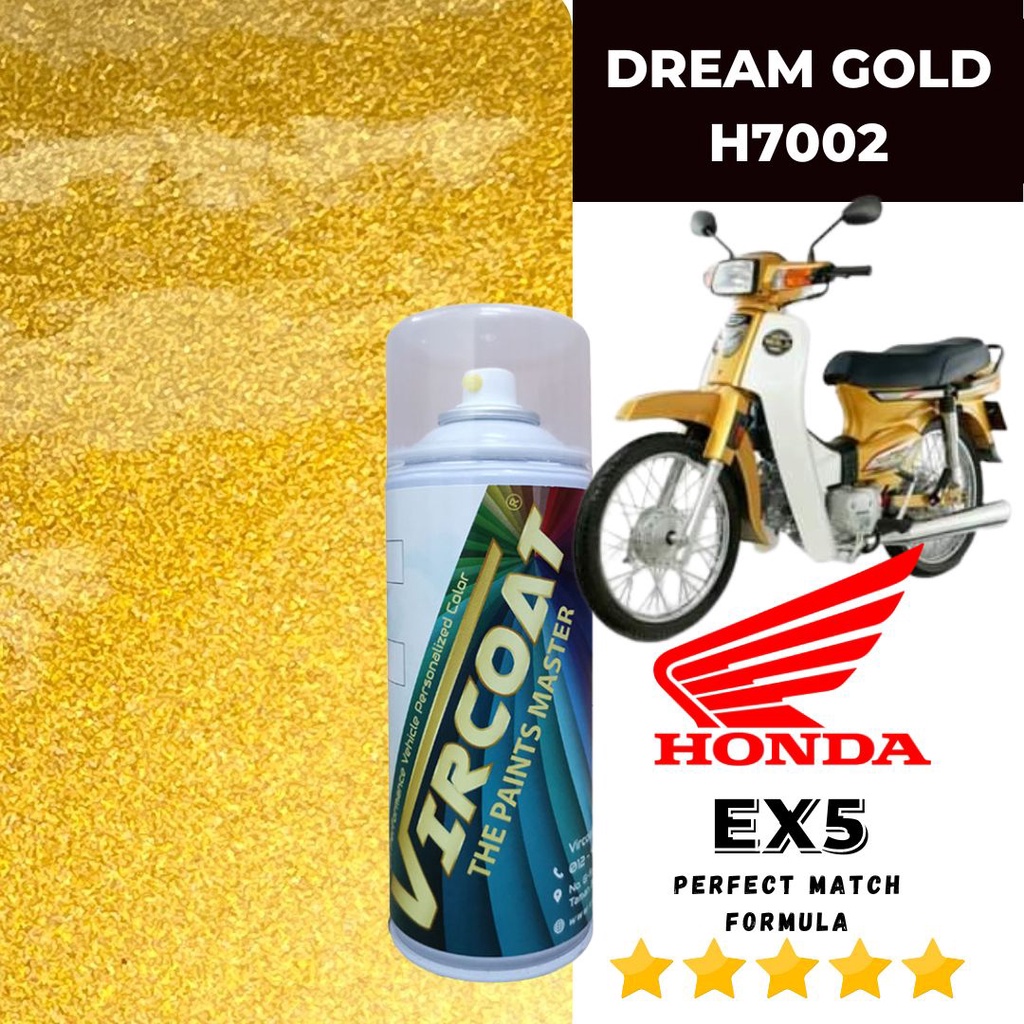 [Honda EX5 Dream Gold H7002] VIRCOAT Aerosol Spray 2K Paint/ Motor ...