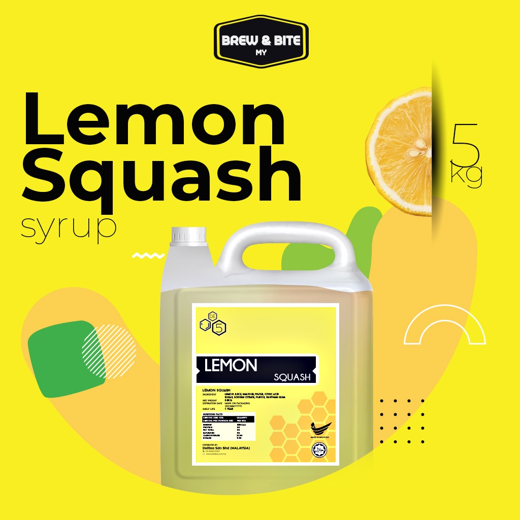 LEMON SQUASH CONCENTRATED JUICE SYRUP 5KG SIRAP LIMAU JAKIM HALAL ICE ...