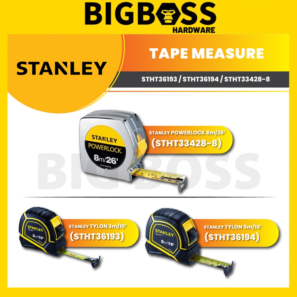 Stanley Measuring Tape 3M/5M/8M Tylon™ Tape Measure Rule (measuring ...