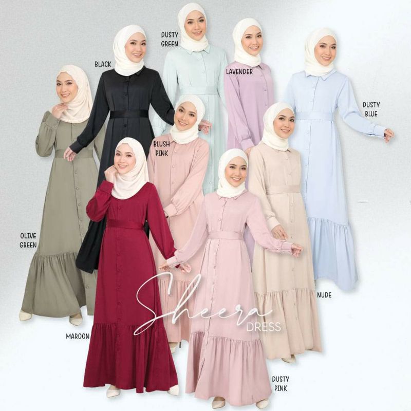 Shera dress plain plus size pastel boleh | Shopee Malaysia