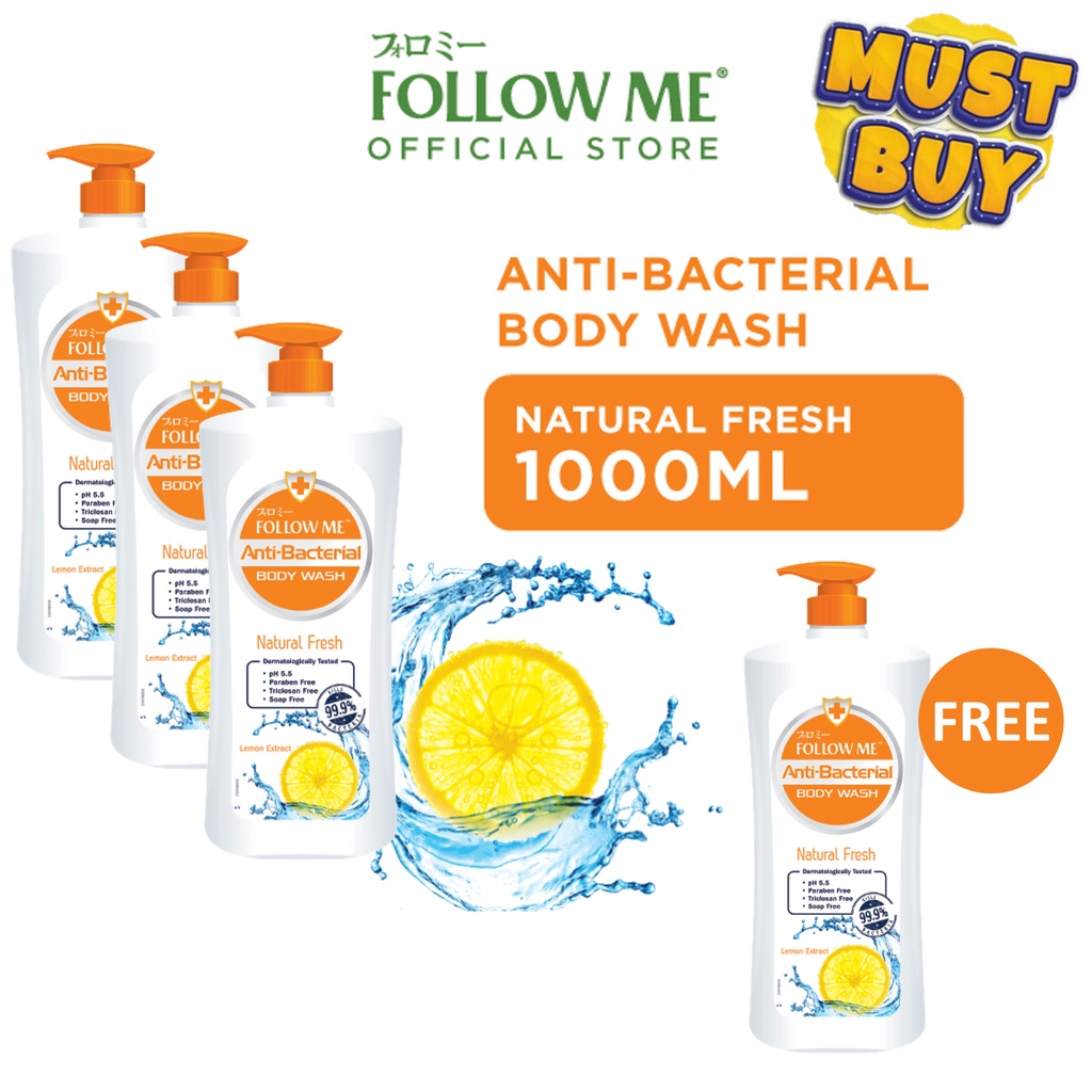 [Buy 3 Free 1] Follow Me Anti-Bacterial Body Wash 1,000ml (Natural ...