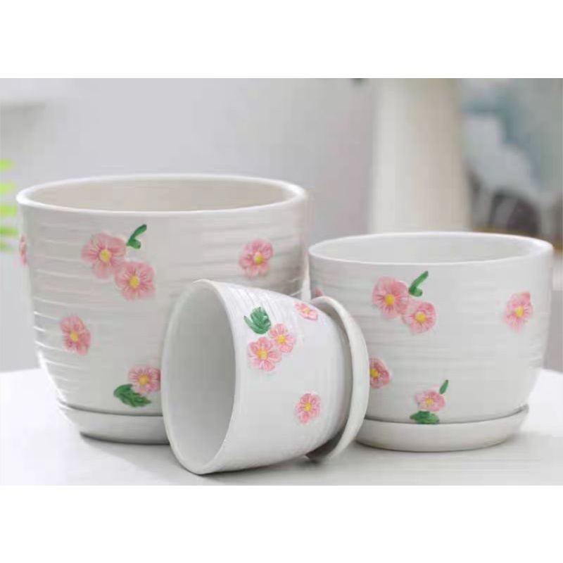 (Smaller Design) Ceramic Flower Vase 🇲🇾 Pasu Seramik / Planter Pot ...