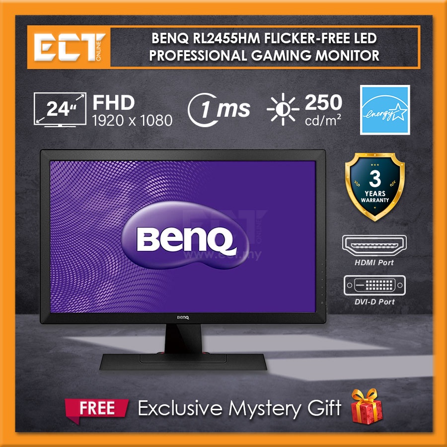 BenQ RL2455HM 24" Full HD Flicker Free LED Professional Gaming Monitor ...