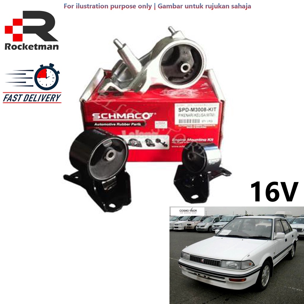 SCHMACO ENGINE MOUNTING SET (MANUAL) TOYOTA COROLLA SE LIMITED AE92 ...