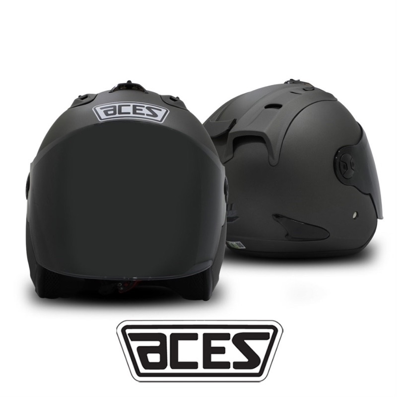 Aces Premium R2 Matte Grey OpenFace Helmet | Shopee Malaysia