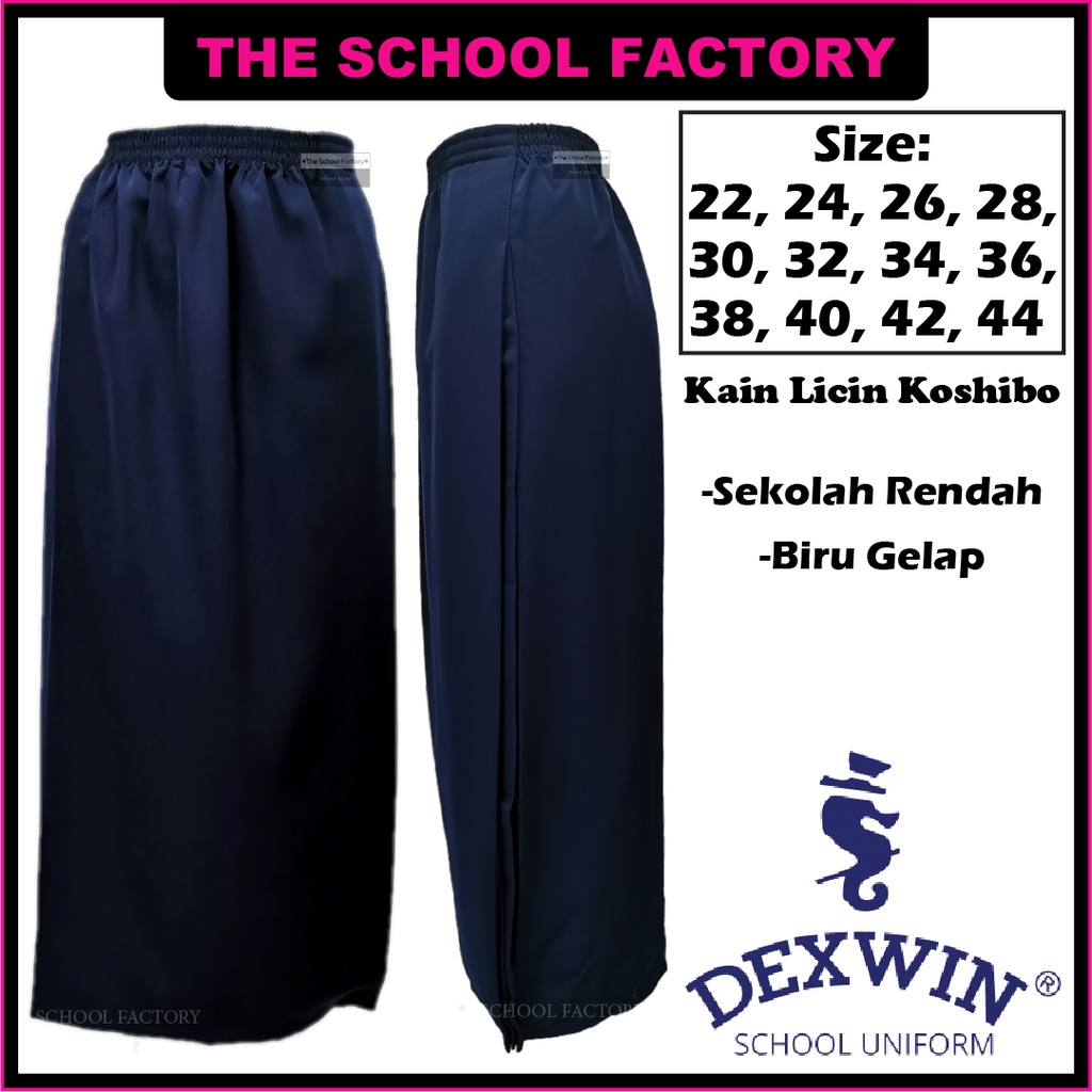 DEXWIN KAIN KURUNG BIRU GELAP SEKOLAH RENDAH KAIN LICIN KOSHIBO (KAIN ...