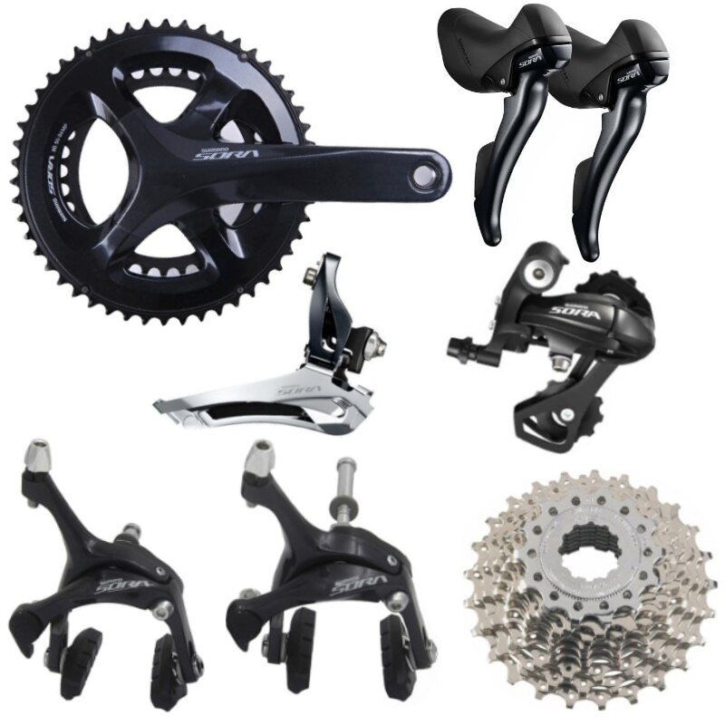Shimano Sora R3000 2X9 9 Speed FD RD Brake Lever Shifter Lever Crankset ...