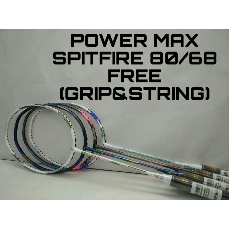 Racket POWER MAX SPITFIRE 80/68 (Free Grip + String + String ...